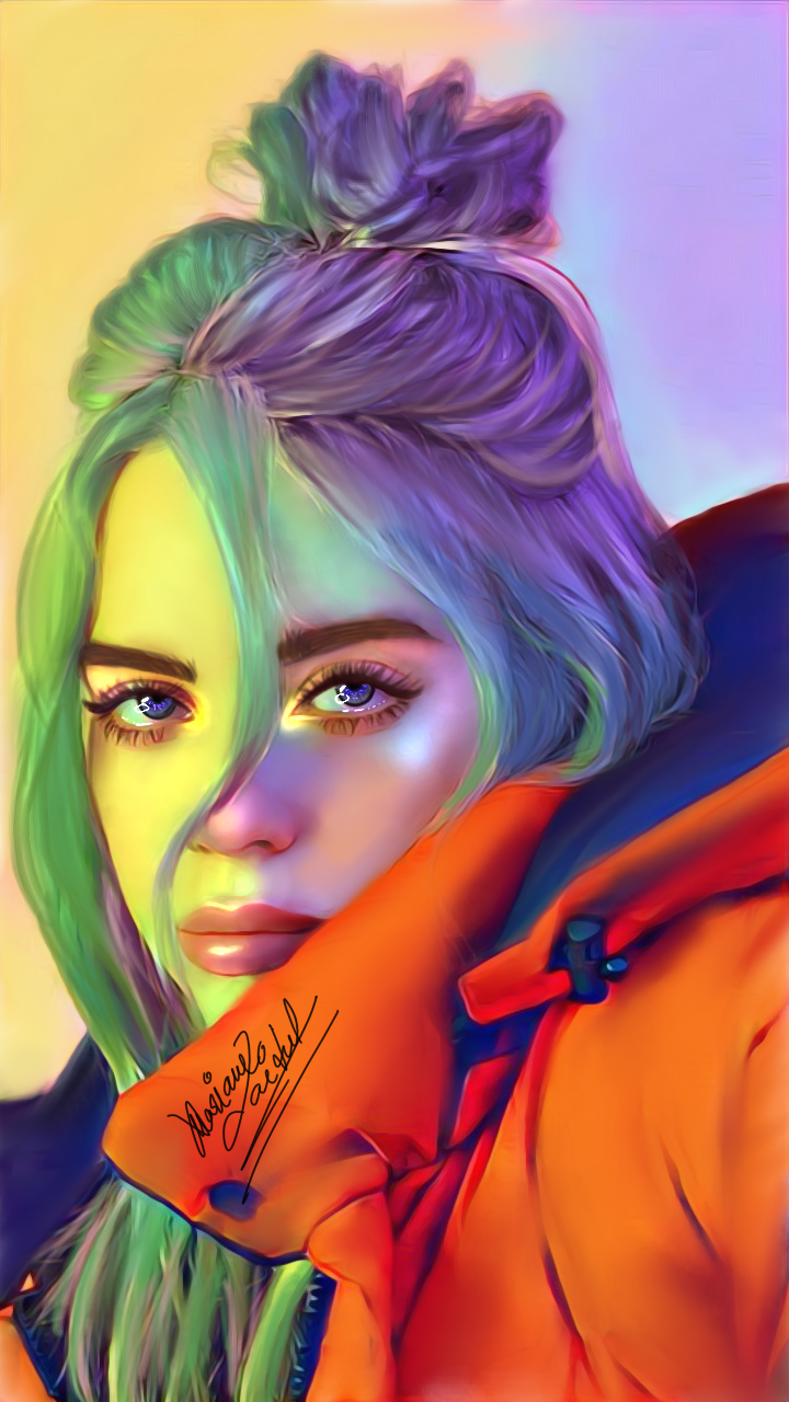 Billie Eilish Digital Art By Mariam Hassain 119945 - Designhill