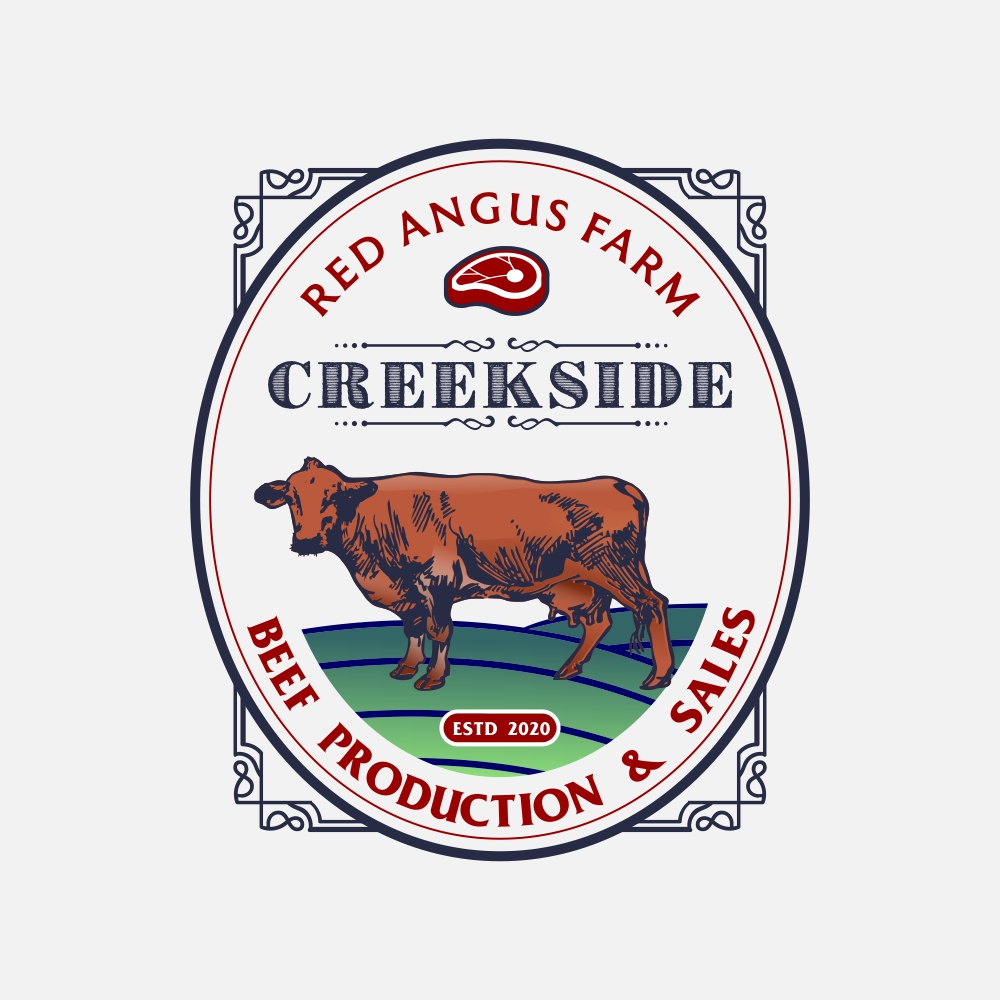 Red Angus Farm Logo By Ent Studio 328435 - Designhill