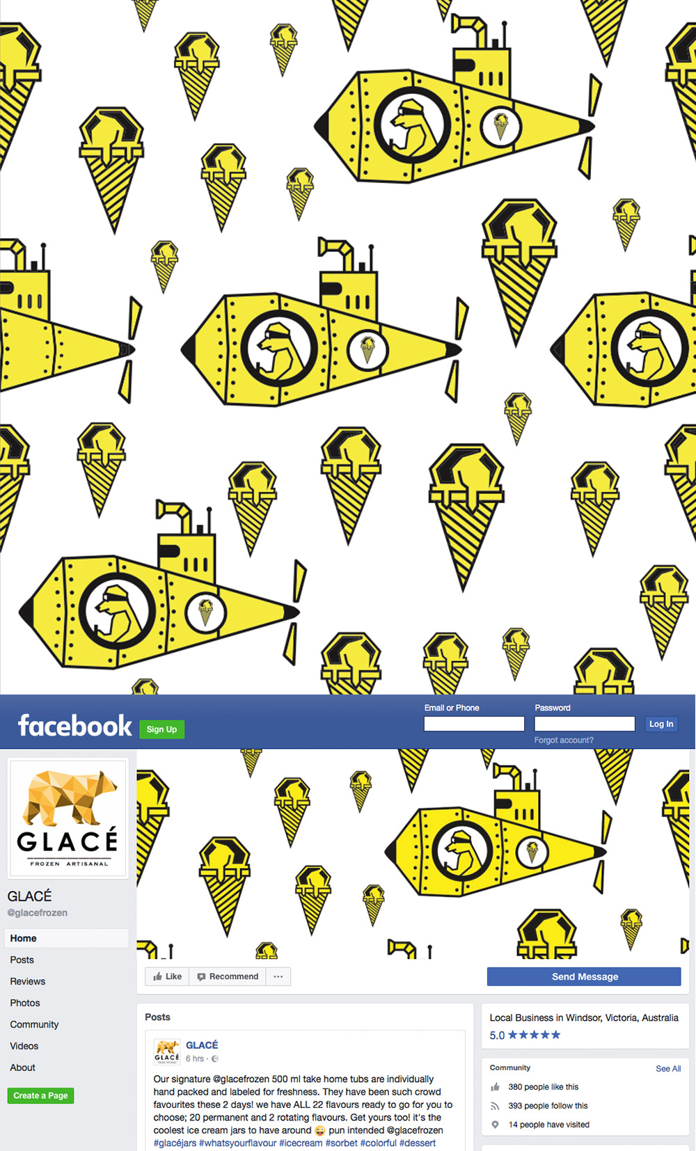 Glace' Frozen Artisanal Pattern For Facebook Banner By Th-ink Studio ...