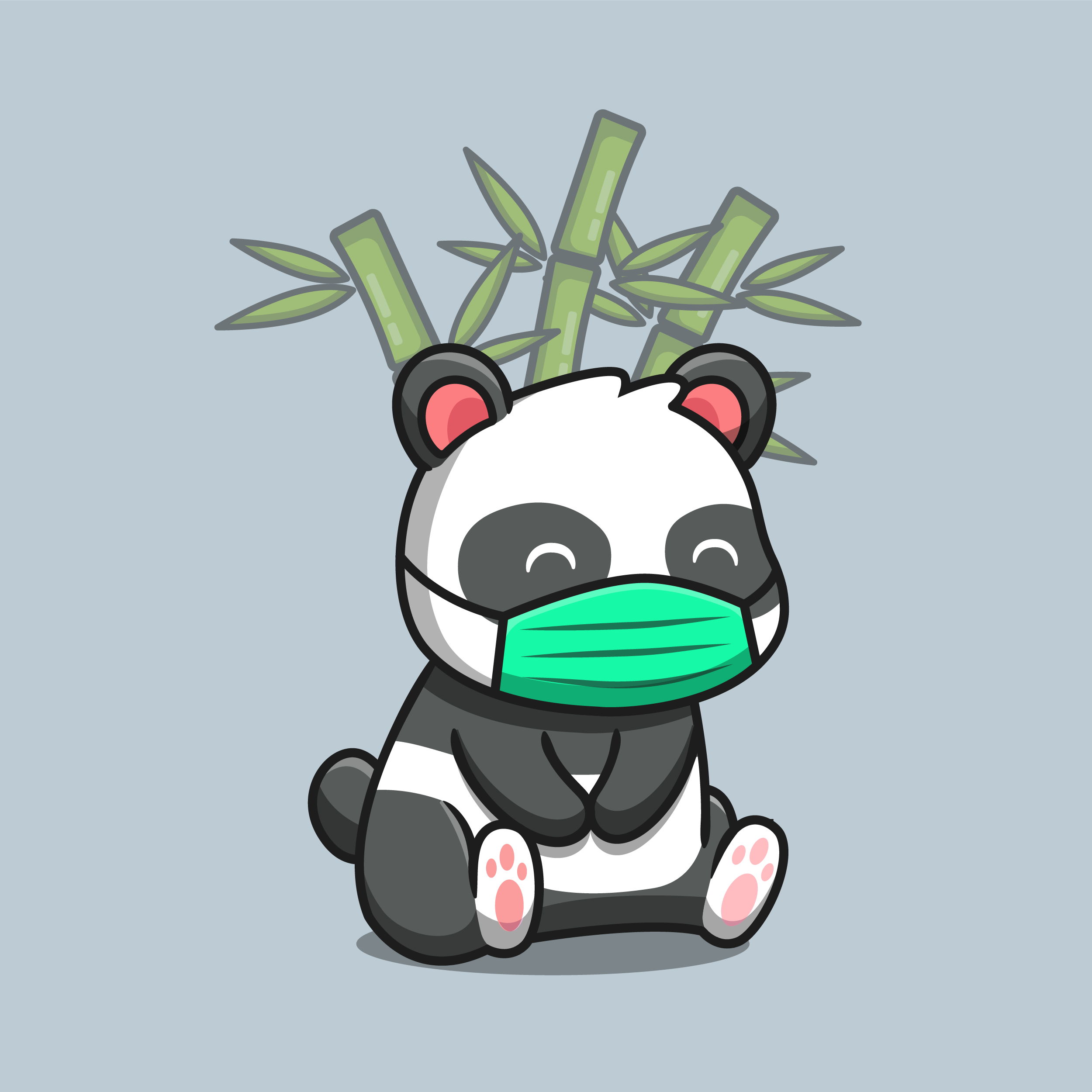 Cute Panda With Mask By Preet Chovatiya 292488 - Designhill