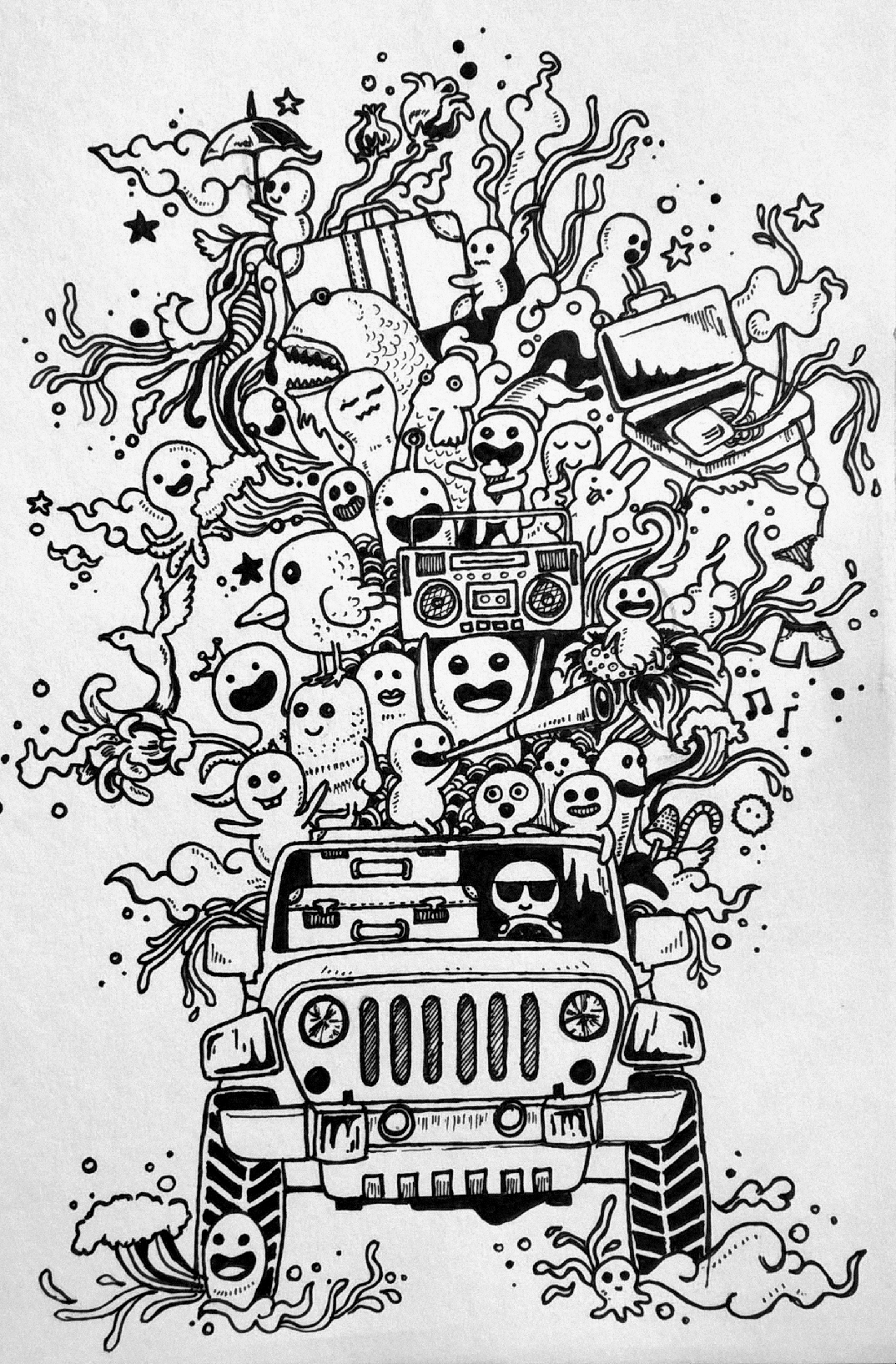 Road Trip - Doodle Art BY Mrinmoyee Nandi 128800 - Designhill