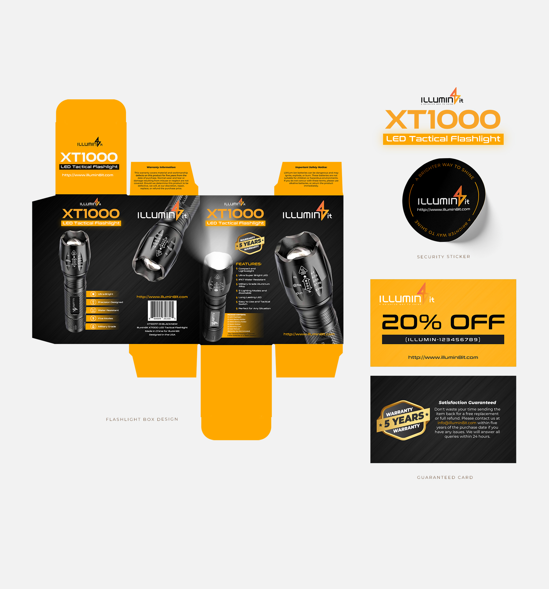 Packaging Design Tactical Flashlight By Marshel Tucunan 406698 - Designhill