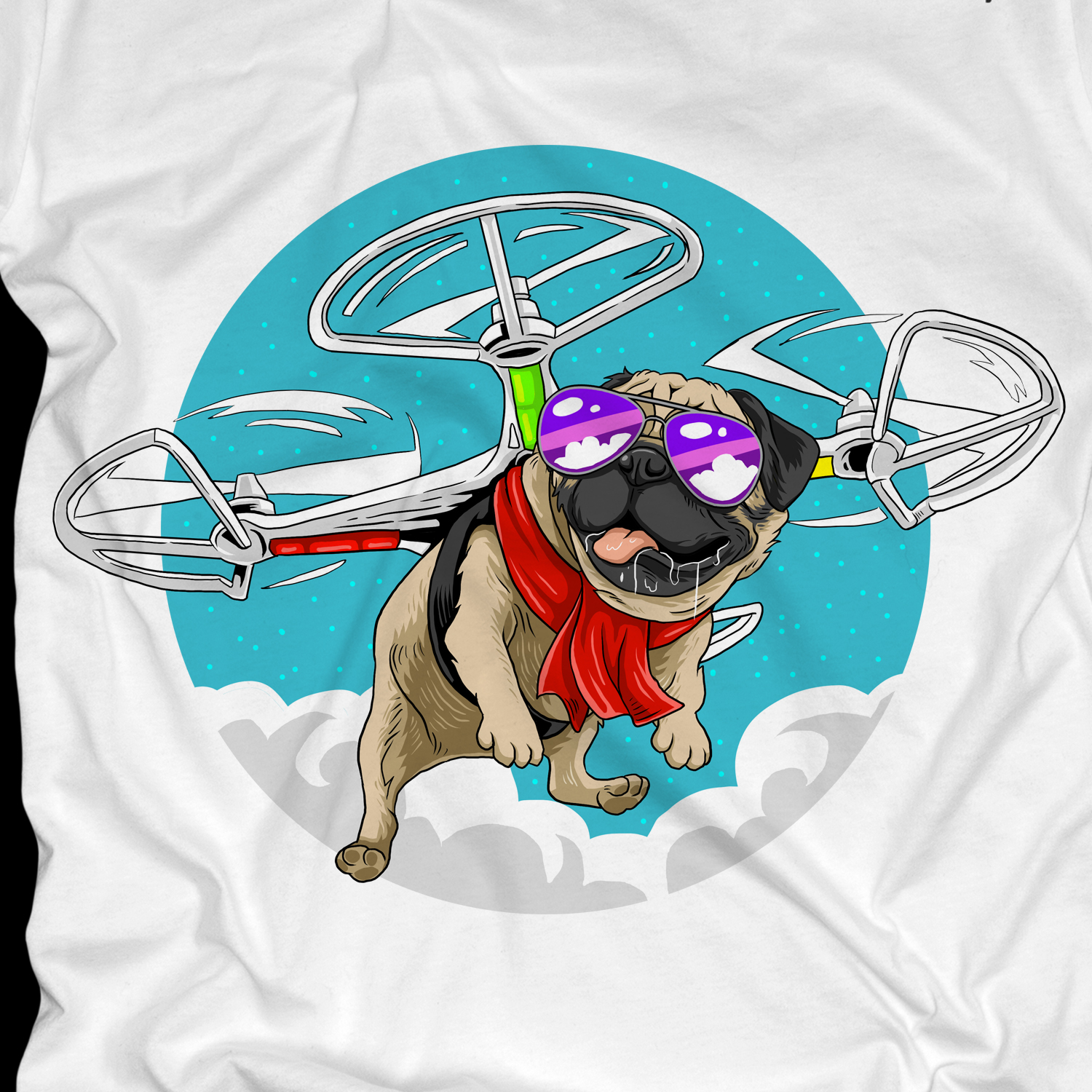Pug Drone - T-Shirt Design BY Yakuza20 136754 - Designhill