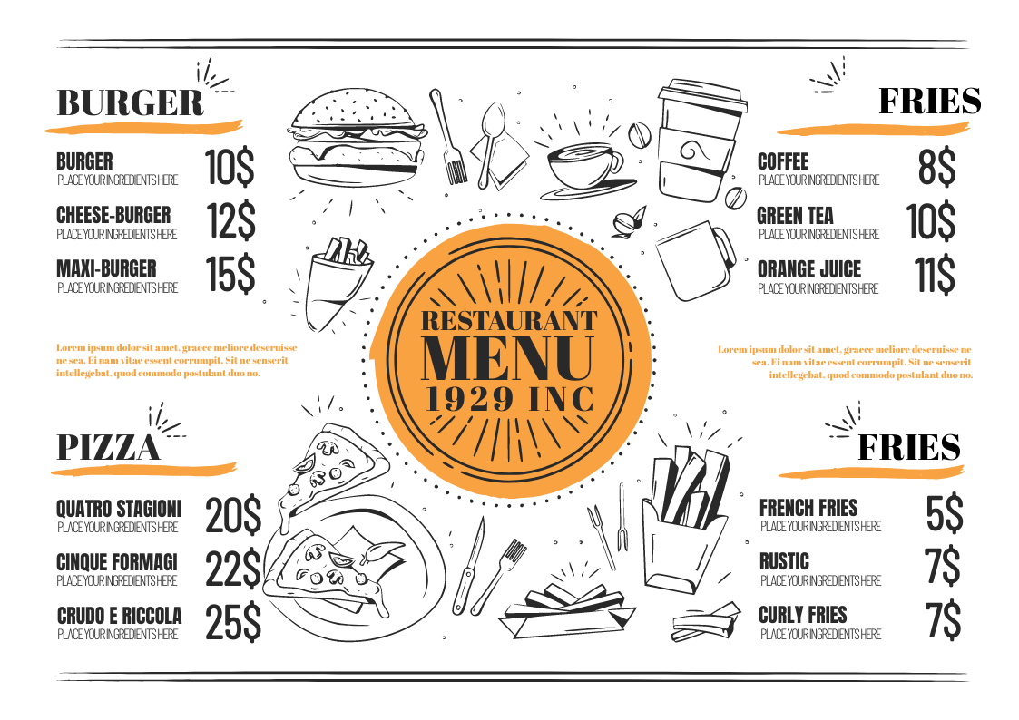 Buffet Menu Design Challenge | Designhill