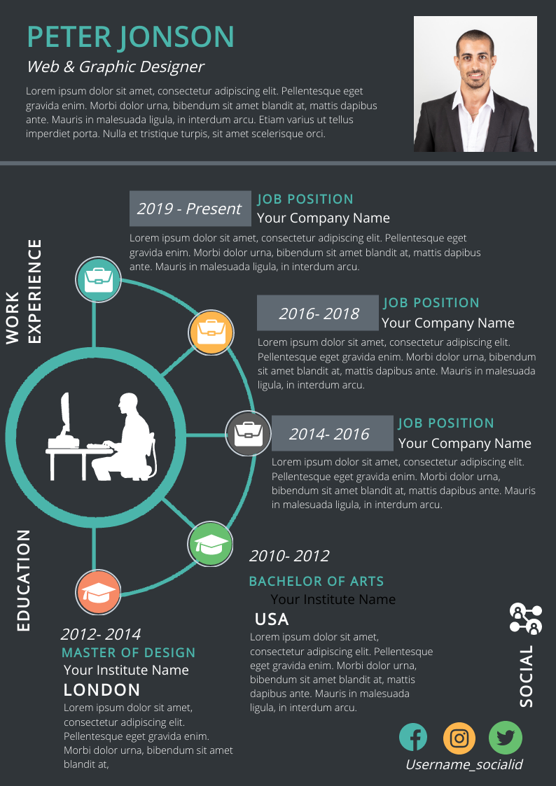 Graphic Designer Infographic Resume By Graphinir 304198 - Designhill