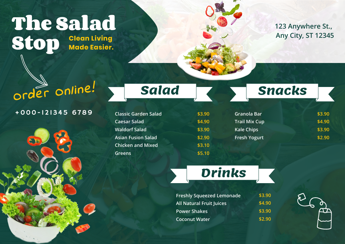 Salad Buffet Menu By Graphinir 335466 - Designhill