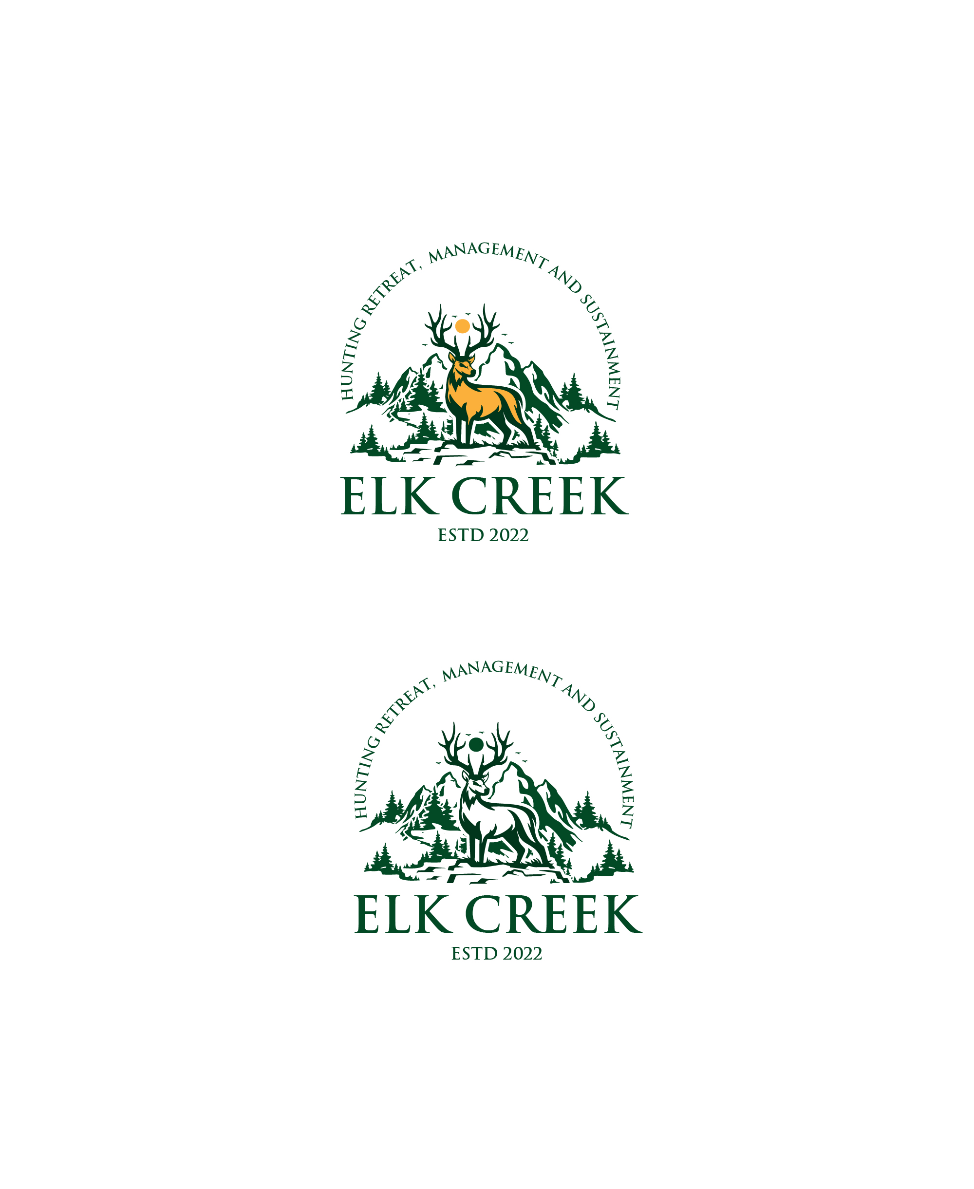 Elk Creek Ranch Deer Hunting Vintage Retro Logo By Ananyo Sourav Biswas ...