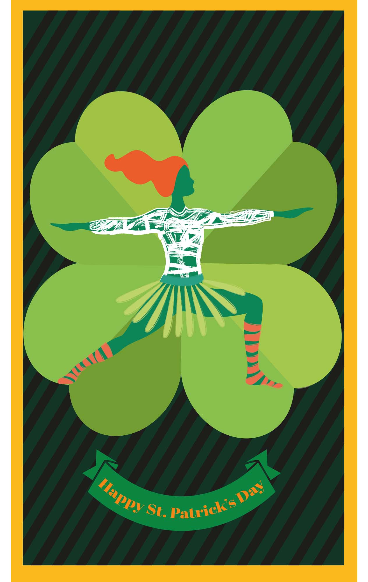 ST PATRICKS DAY-YOGA By Yoga Illustration 212307 - Designhill