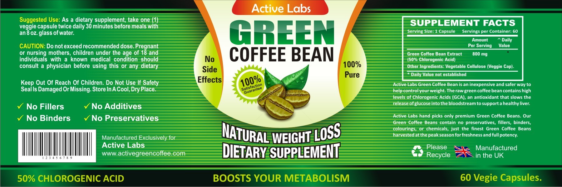 Green Coffee Label Design For Active Lab By Aalamvision 72424 - Designhill